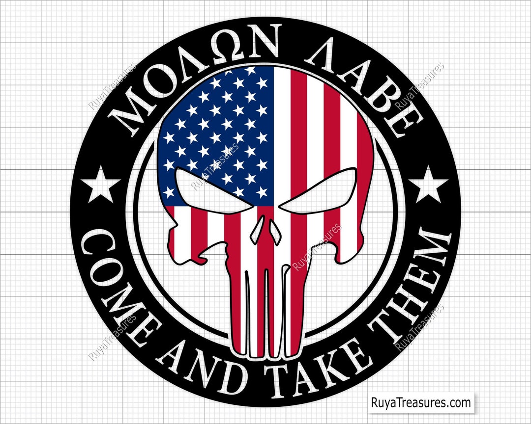 Molon Labe Svg Cut File, Come and Take Them Svg Png, Punisher Skull Svg ...