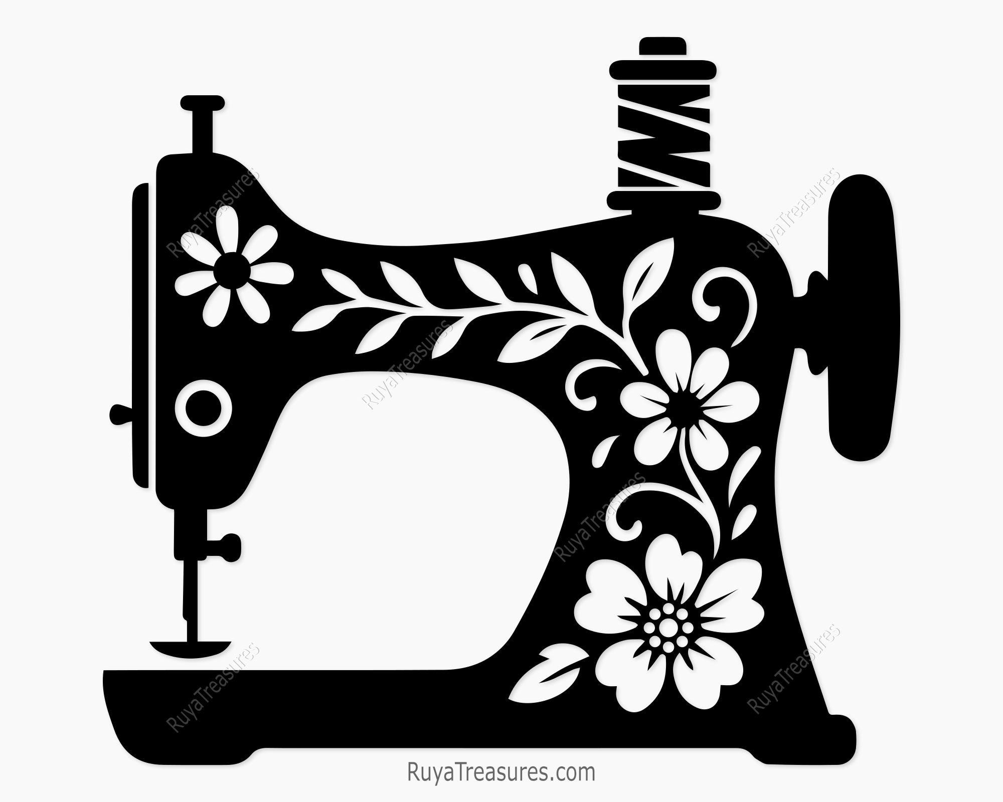 Vintage Sewing Machine Svg, Floral Sewing Svg Cut File, Seamstress Svg ...