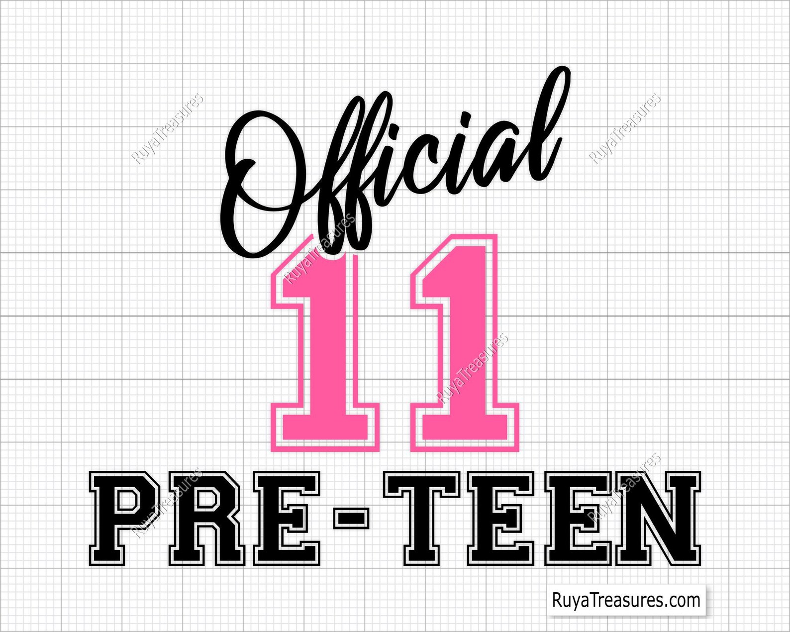11th Birthday Svg, Official 11 Pre-teen Svg, My 11th Birthday Svg ...