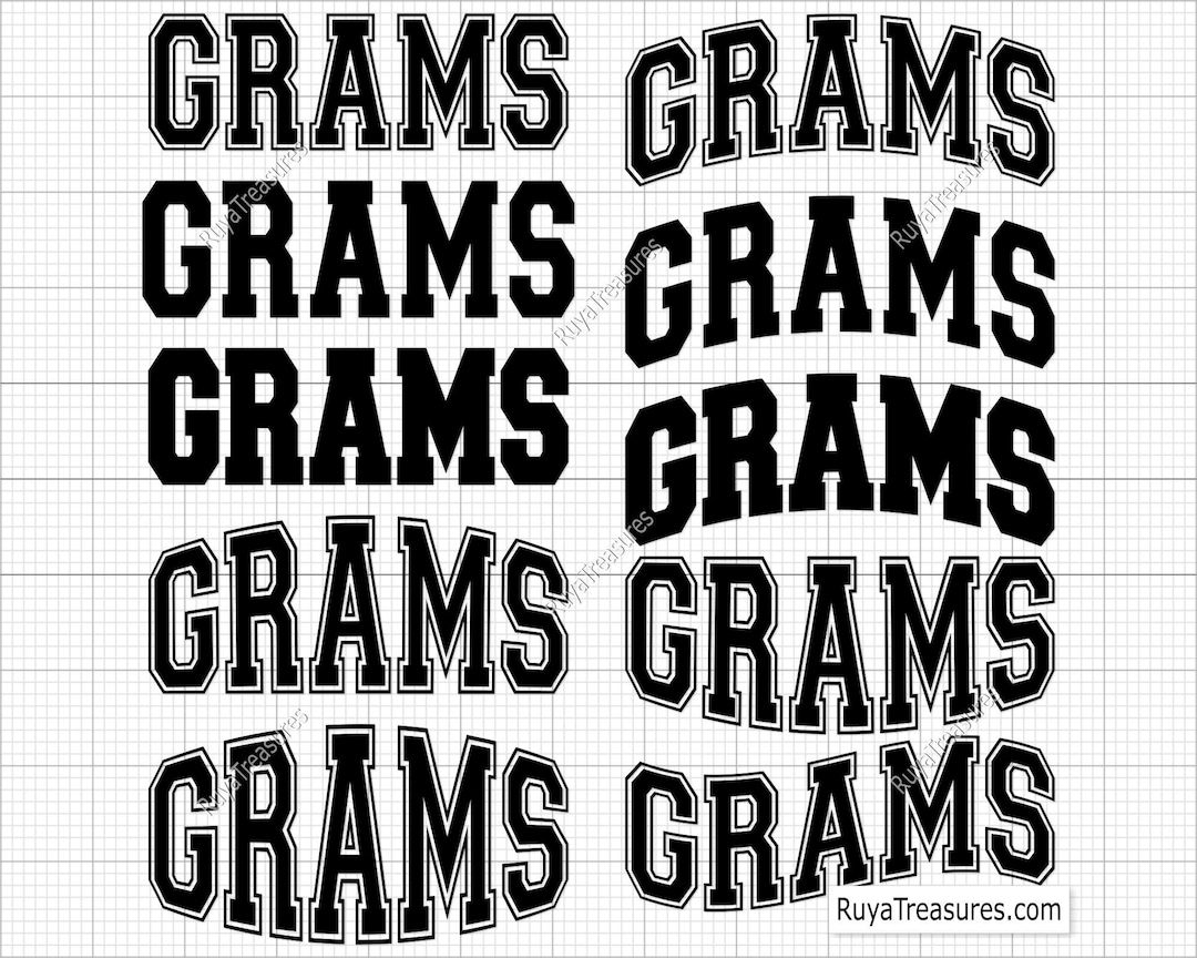 Grams Varsity Svg Png, Grams Varsity Letters Svg, Grams Curved Varsity ...