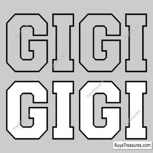 Gigi Varsity Svg Png, Gigi Varsity Curved Svg, Gigi Varsity Letters Svg ...