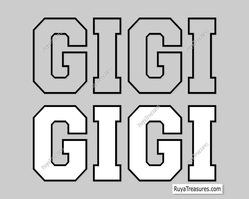 Gigi Varsity Svg Png, Gigi Varsity Curved Svg, Gigi Varsity Letters Svg ...