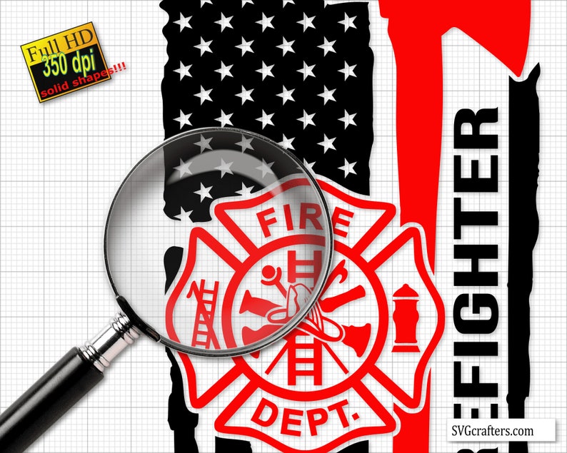 Fire Fighter Tattered Flag, Firefighter Flag Svg, Clipart for Cricut ...