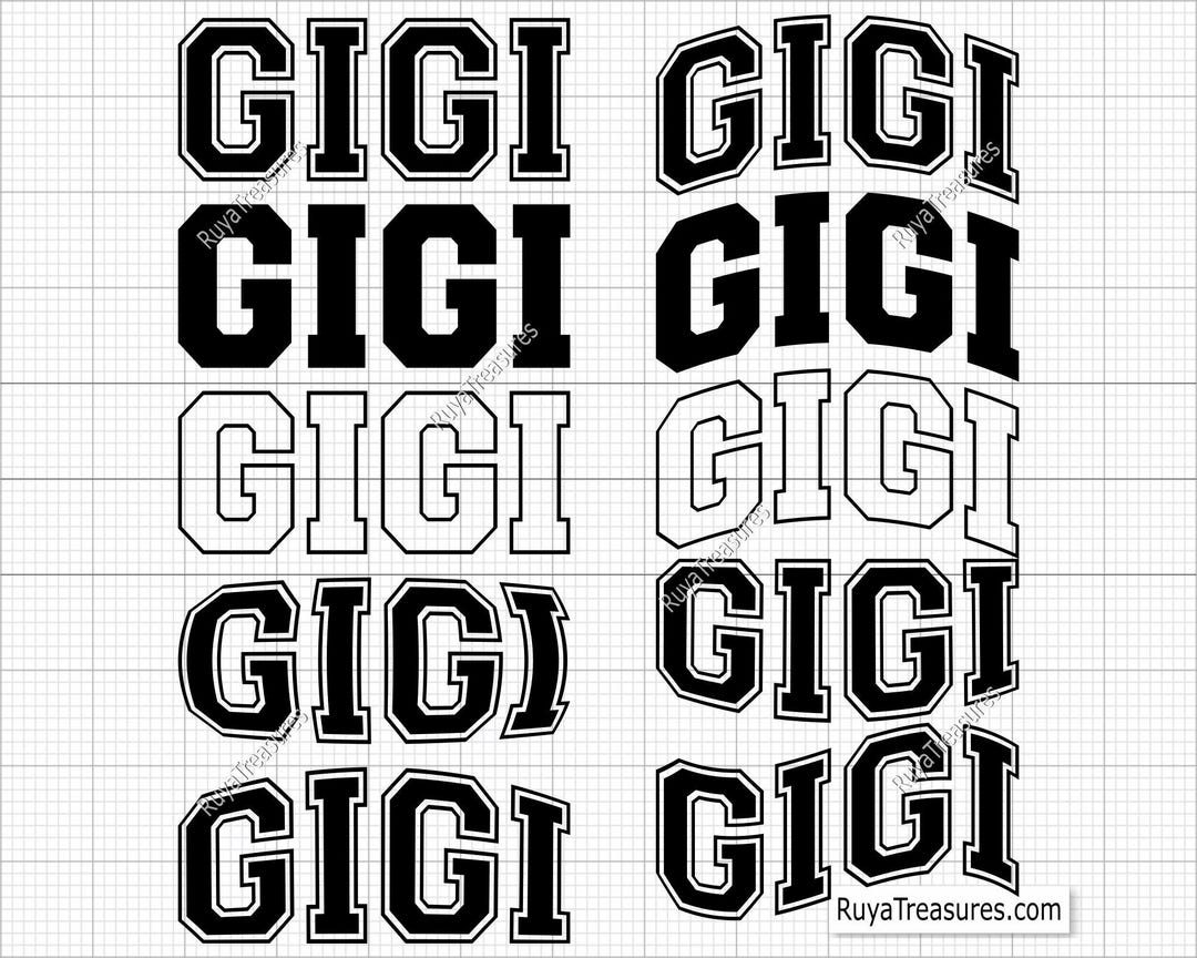 Gigi Varsity Svg Png, Gigi Varsity Curved Svg, Gigi Varsity Letters Svg ...