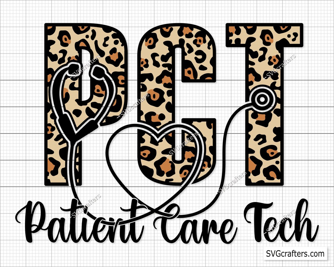 Leopard PCT Patient Care Technician Svg Png, PCT Svg, Patient Care Tech ...