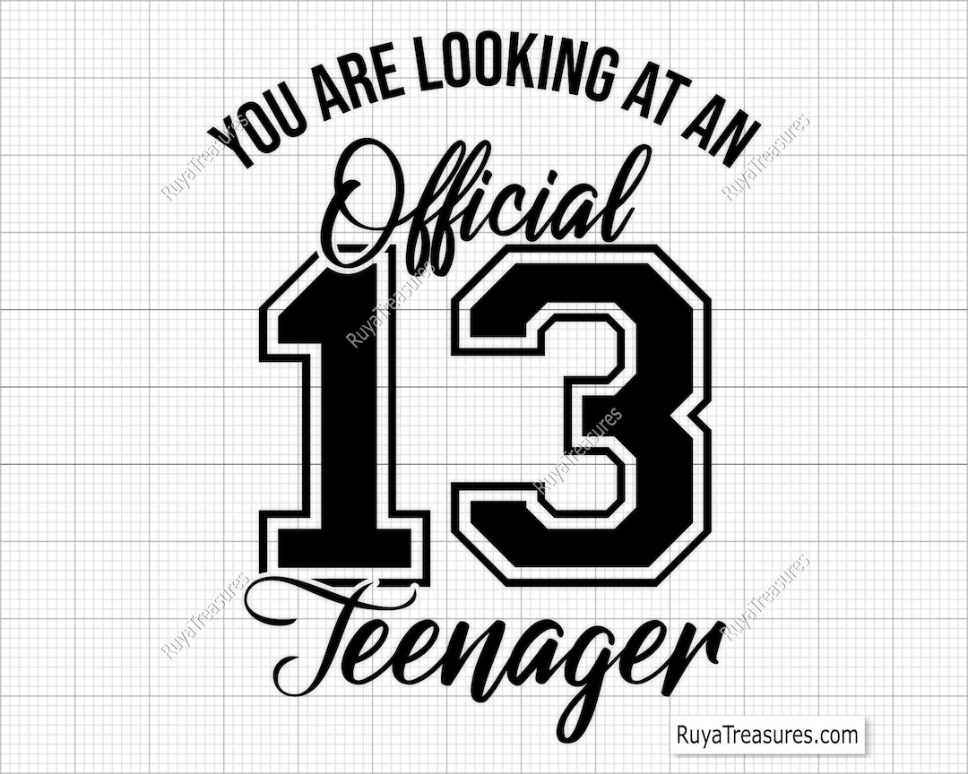 13 Official Teenager Svg, 13th Birthday Svg, Birthday Girl Svg, 13th ...