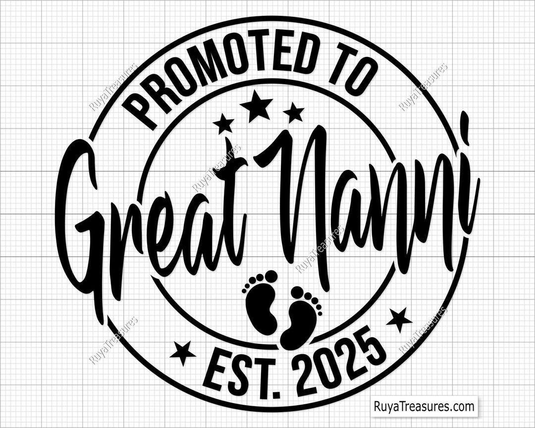 Promoted to Great Nani Svg Png, Baby Announcement Svg, Established Svg ...
