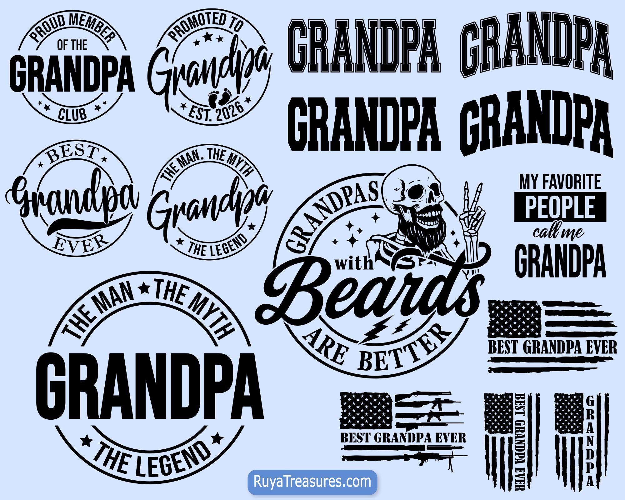 Grandpa Bundle Svg, Grandpa Svg, Father's Day, Funny Grandpa Shirt ...