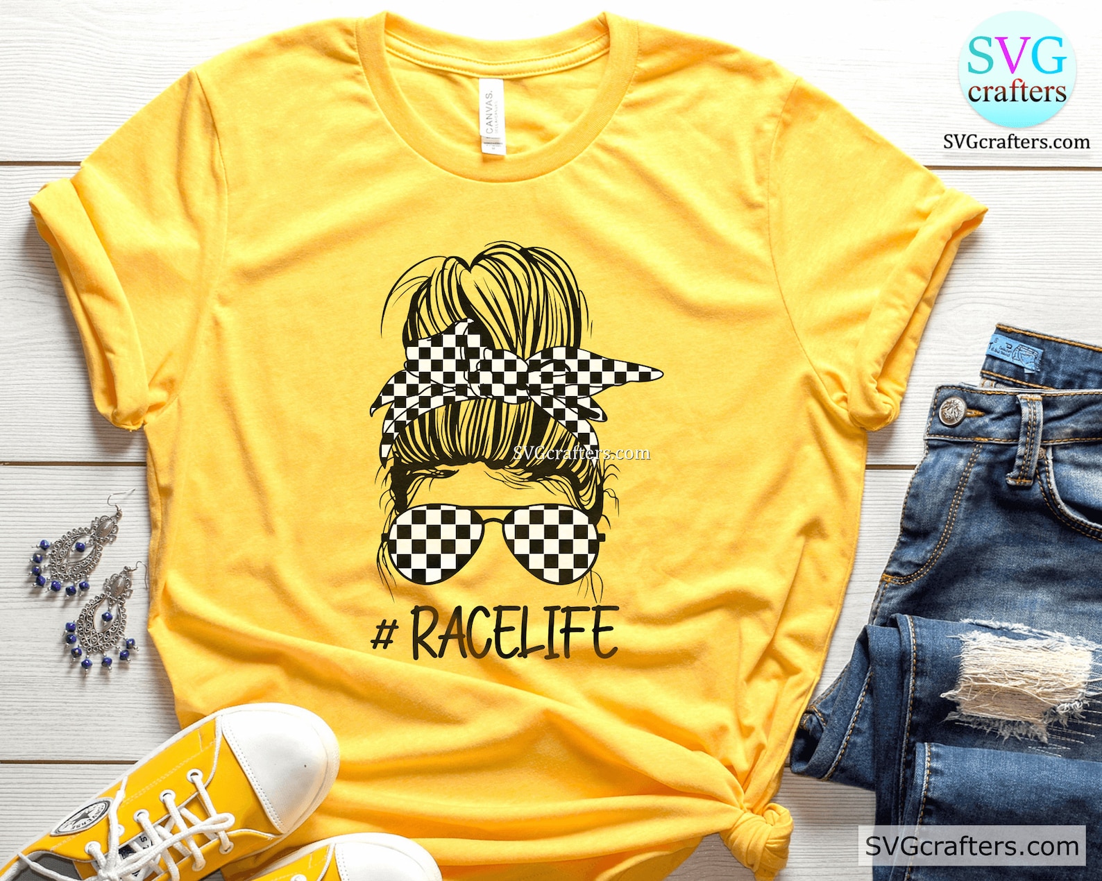 Messy Bun Racelife Svg Racing Svg Racing Life Svg Checkered - Etsy
