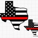 Texas Thin Red Line Svg Texas Firefighter Svg Texas State - Etsy