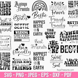 Friendship Svg Bundle, Bestie Bundle Svg, Friends Svg, Friendship Svg ...