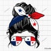 Messy Bun Panamanian Panama Flag Svg Png, Panama Flag Svg Png, Panameña ...