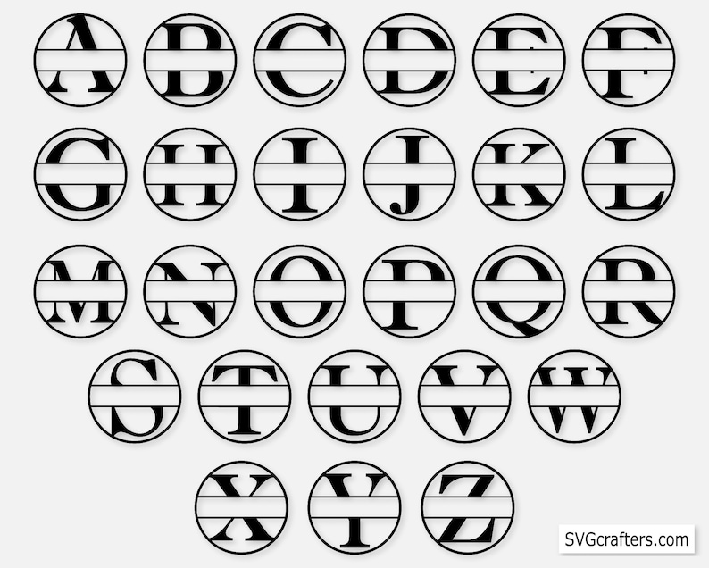 Keychain Split Monogram SVG Bundle, Keychain Monograms SVG, Keychain ...