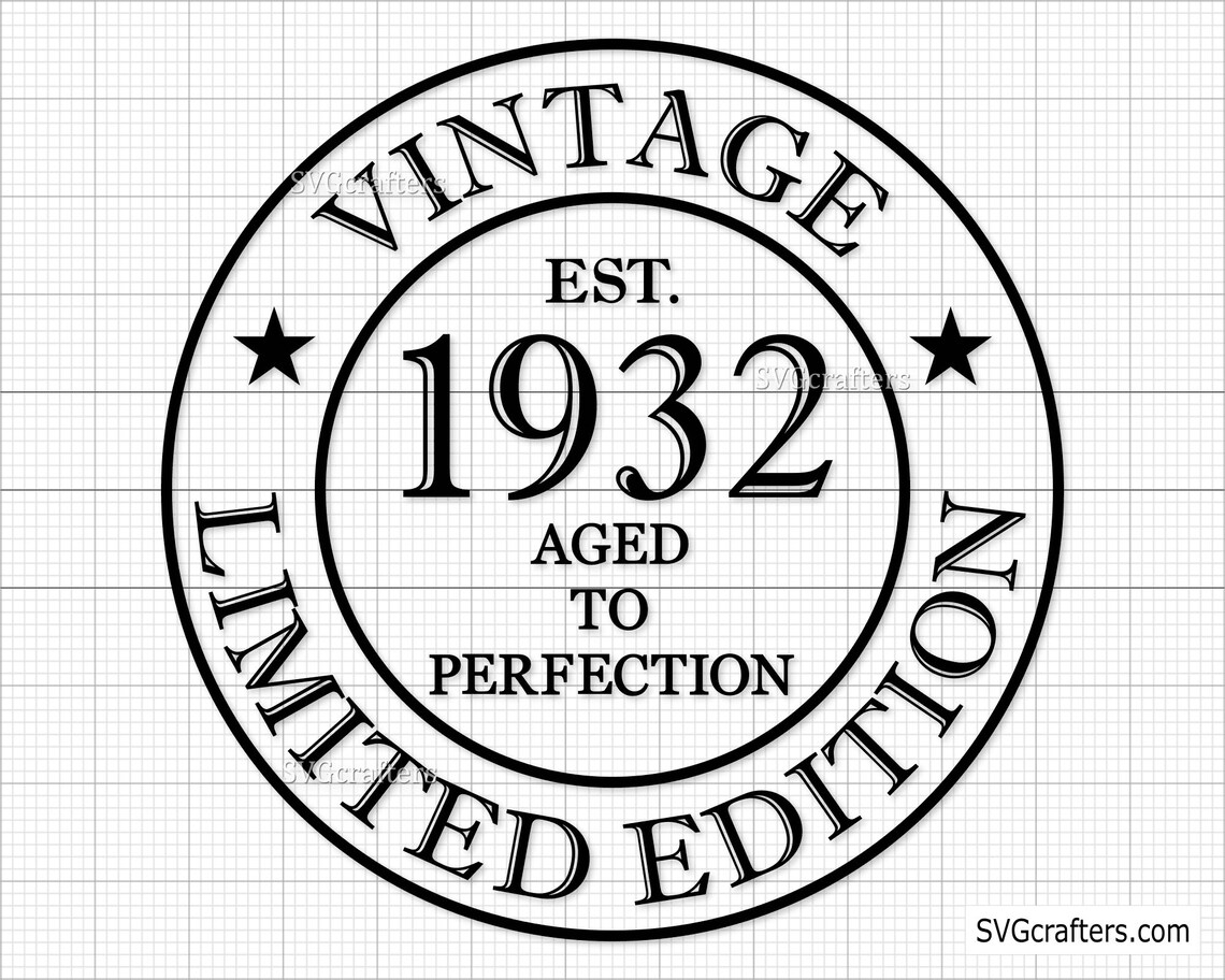 90th Birthday Svg 90th Svg Old Number 90 Svg Vintage 1932 - Etsy