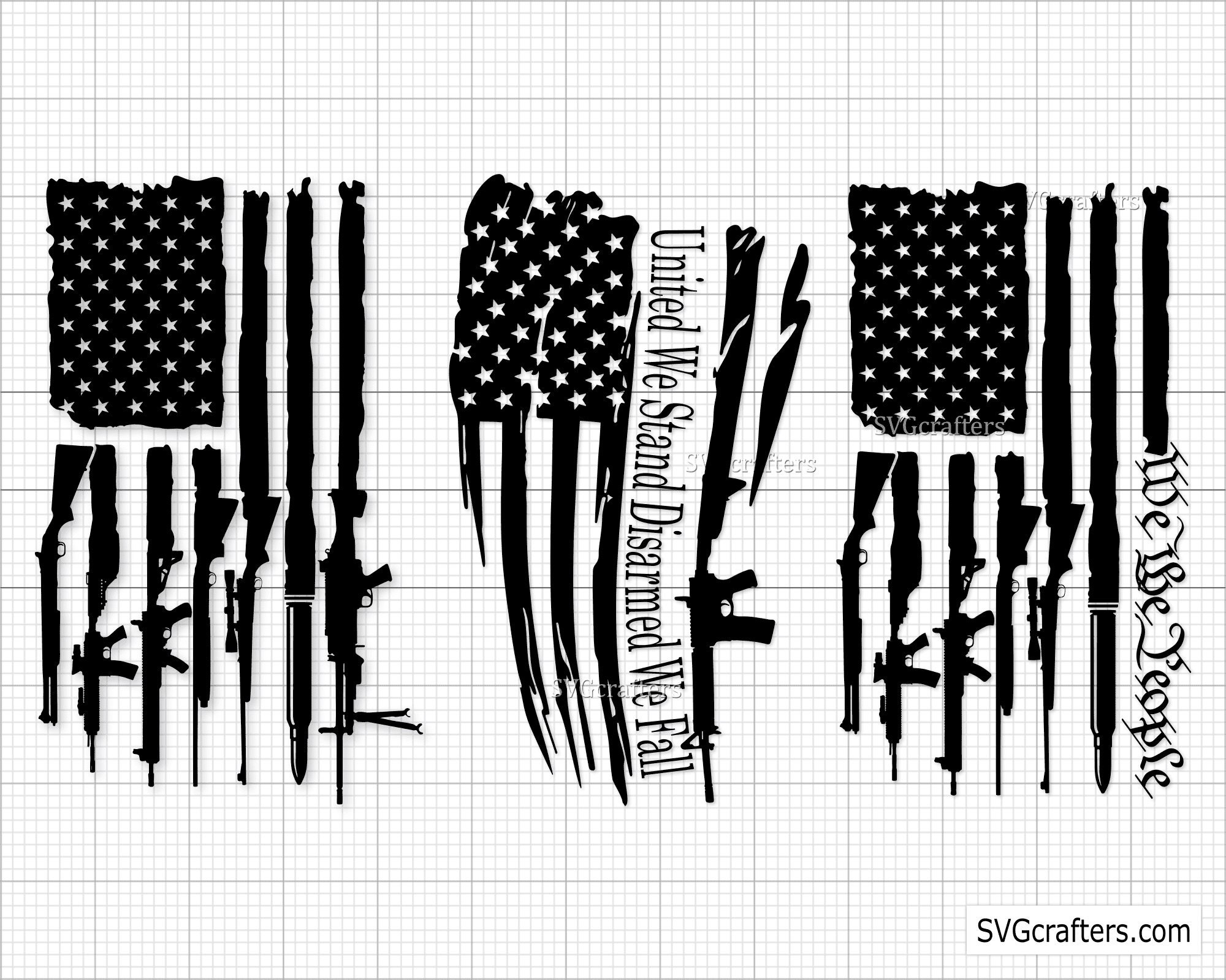 American Gun Flag Svg, Rifle Flag Svg, Guns Svg, 2nd Amendment Svg ...