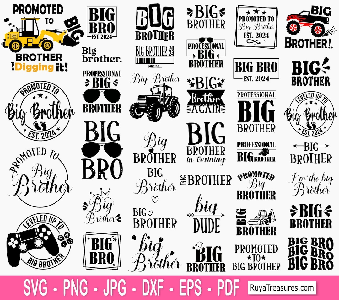 Big Brother Quotes Svg Bundle, Brother Svg, Brother Shirt Svg, Big ...