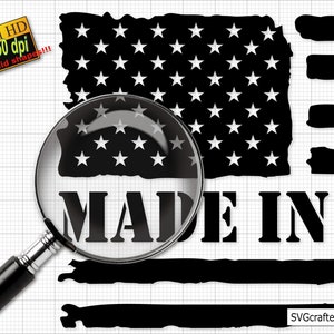 Made in the USA American Flag Svg, American Flag Svg, 4th of July Svg ...