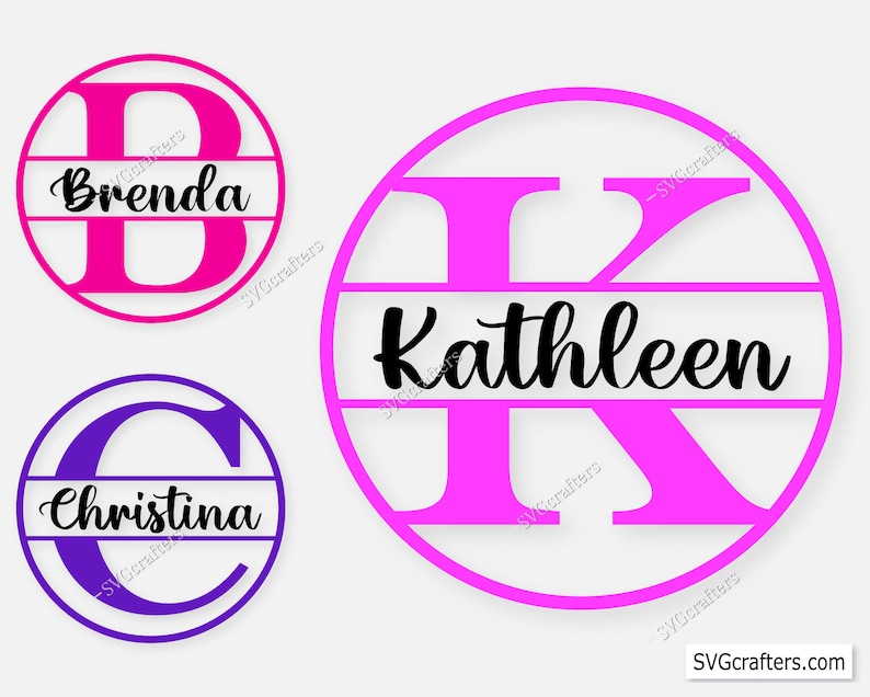 Keychain Split Monogram SVG Bundle, Keychain Monograms SVG, Keychain ...