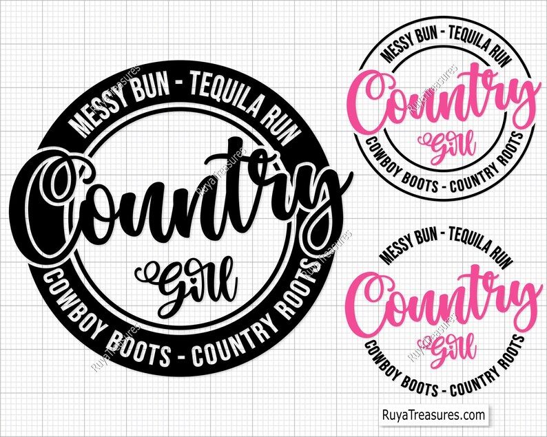 Country Girl Messy Bun Tequila Run Svg, Country Svg, Cowgirl Svg ...