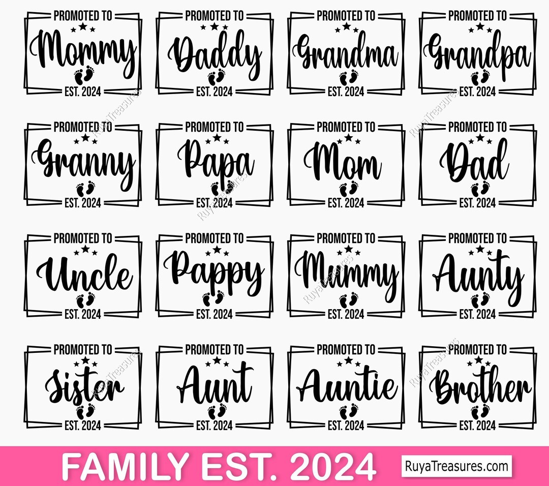 Promoted to Mommy Svg Png, Baby Announcement Svg, Established Svg ...