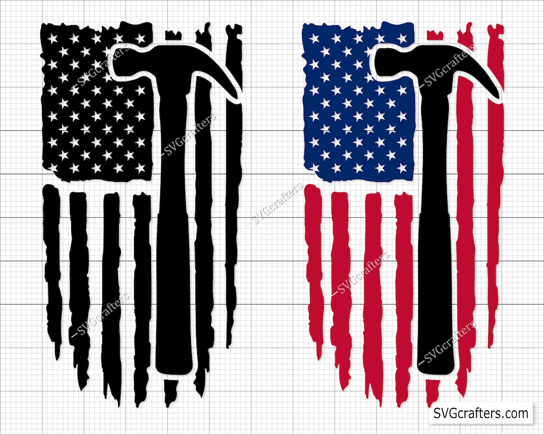 Construction Hammer USA Flag Svg, Construction Clipart, House Repair ...