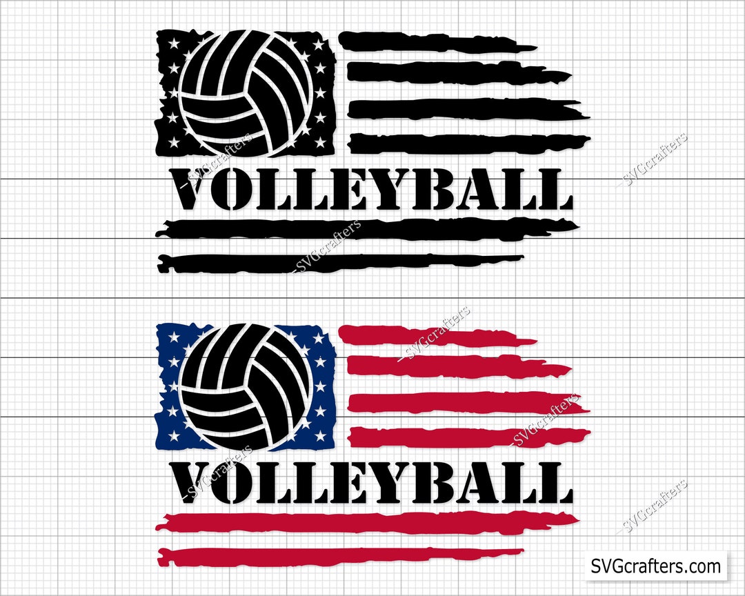 Distressed Volleyball Usa Flag Svg, Volleyball Svg, Volleyball American ...