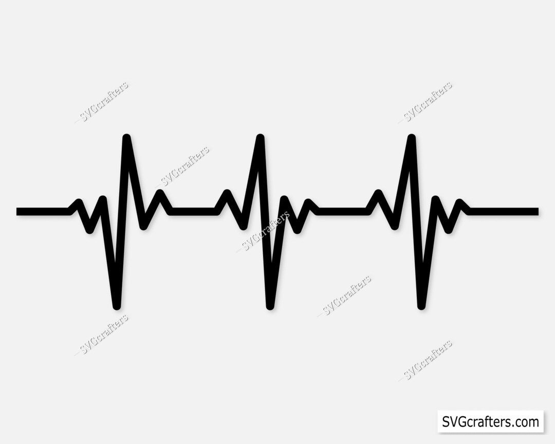 Heart Beat Svg Heartbeat Svg Clipart Vector Cut Files Circut Ekg Svg