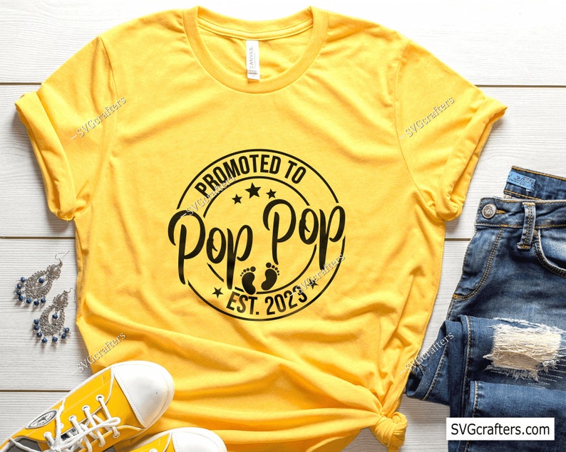 Promoted to Pop Pop Svg Png Baby Announcement Svg - Etsy