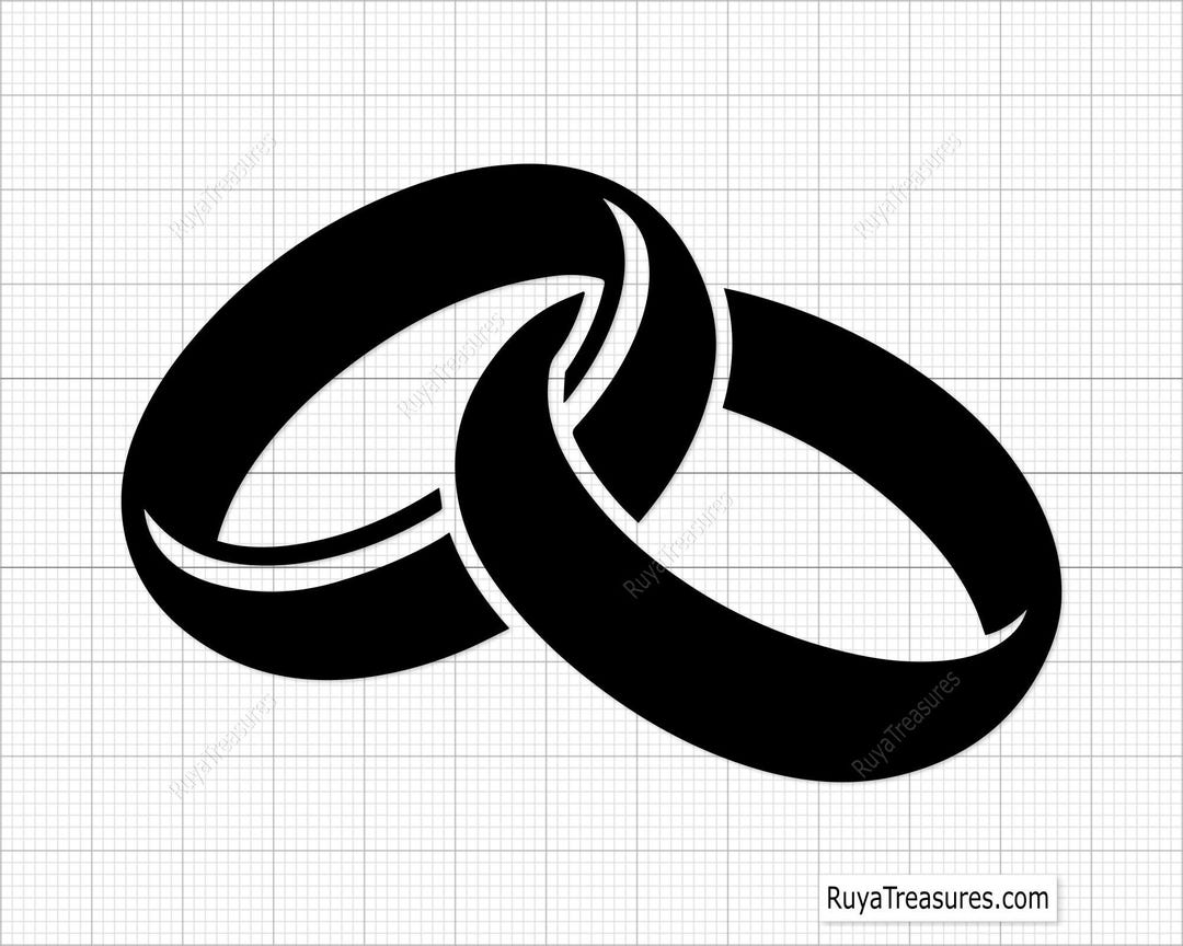 Wedding Rings Svg, Interlocking Rings Svg, Marriage Symbol Svg, Wedding ...