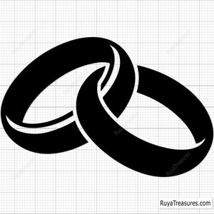 Wedding Rings Svg, Interlocking Rings Svg, Marriage Symbol Svg, Wedding ...