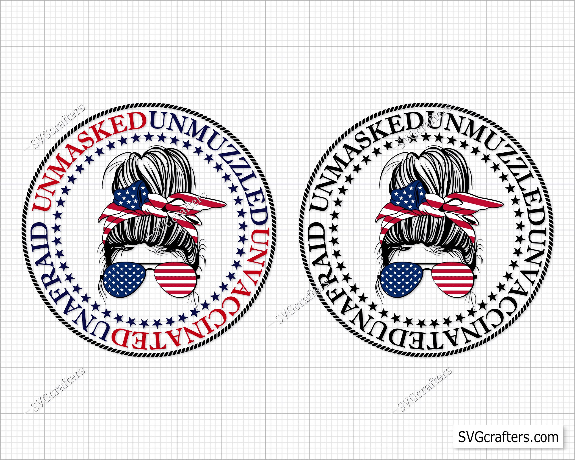 Unmasked Unmuzzled Unvaccinated Unafraid Messy Bun Hair Svg - Etsy