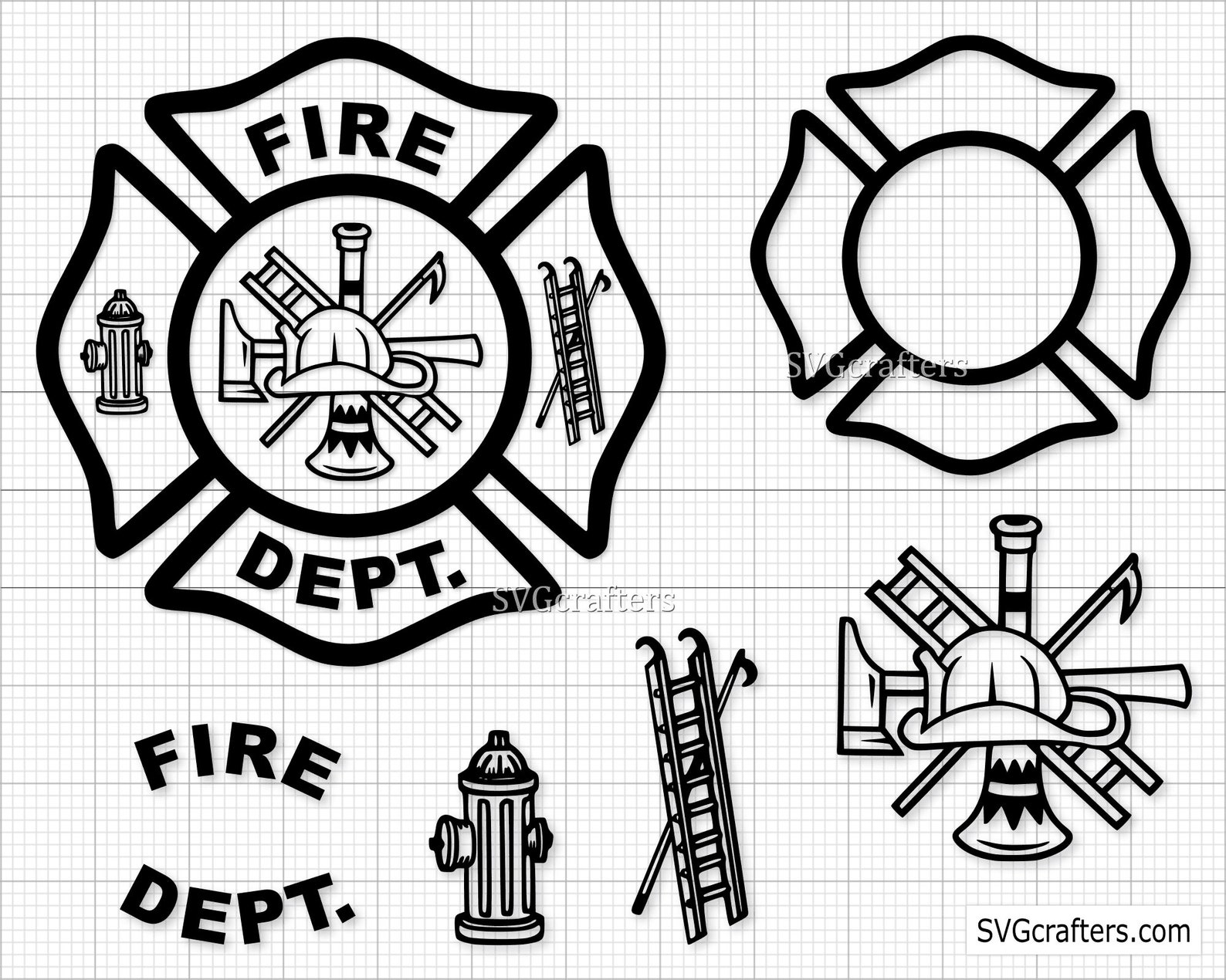 Fire Dept Svg, Firefighter Svg, Maltese Cross Svg, Fireman Svg, Fire ...