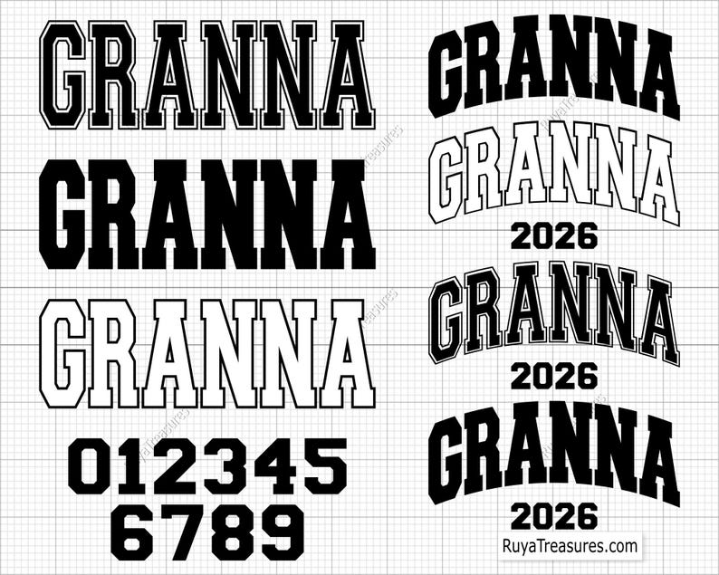 Granna Varsity Svg Png, Granna Varsity Curved Svg, Granna Varsity ...
