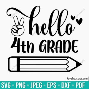 4th Grade Svg Bundle, Fourth Grade Svg, Back to School Svg, 4th Grade ...