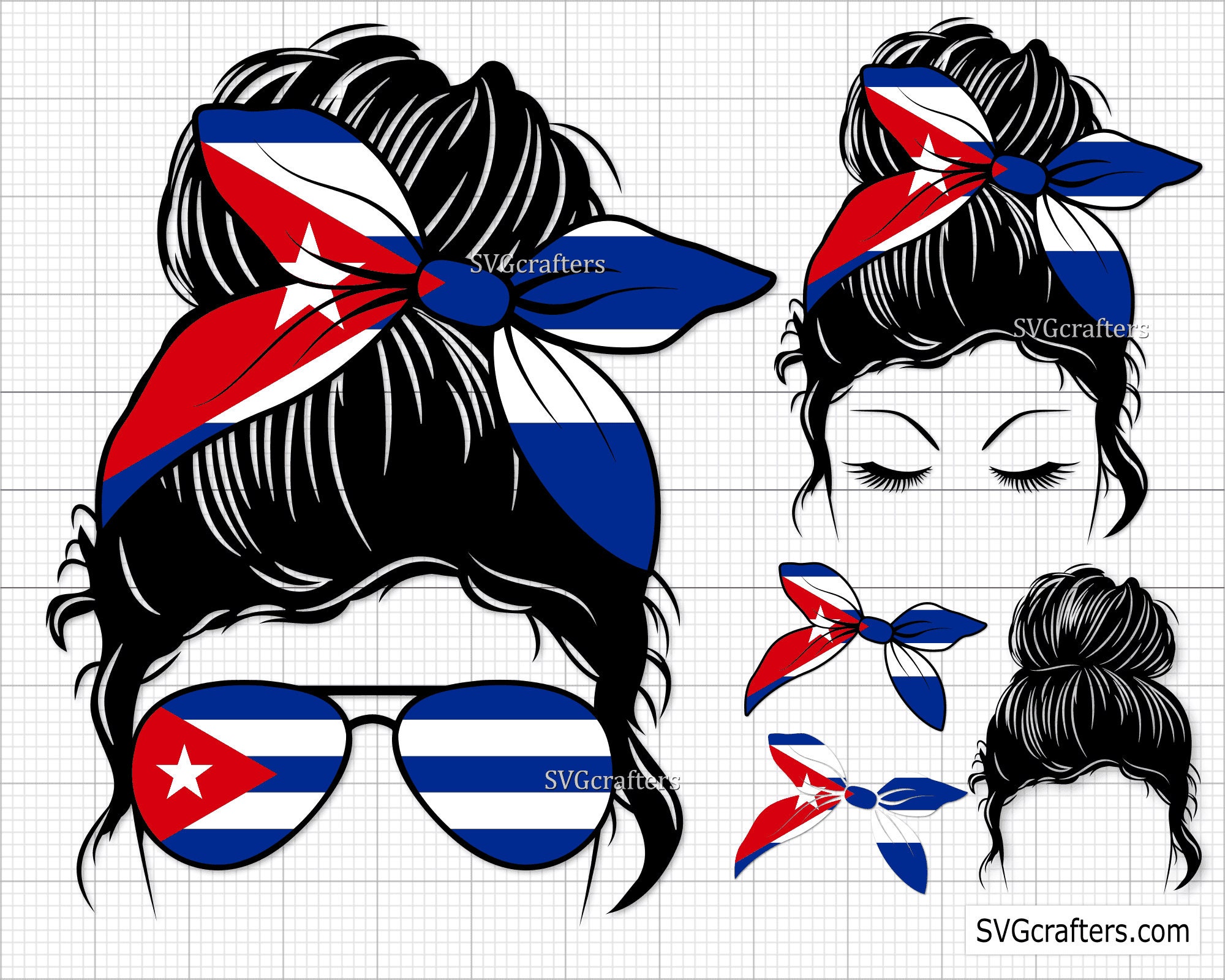 Cuban Momlife Svg Png, Cuba Bun Hair Svg, Cuban Flag Svg Png, Cuban Svg ...