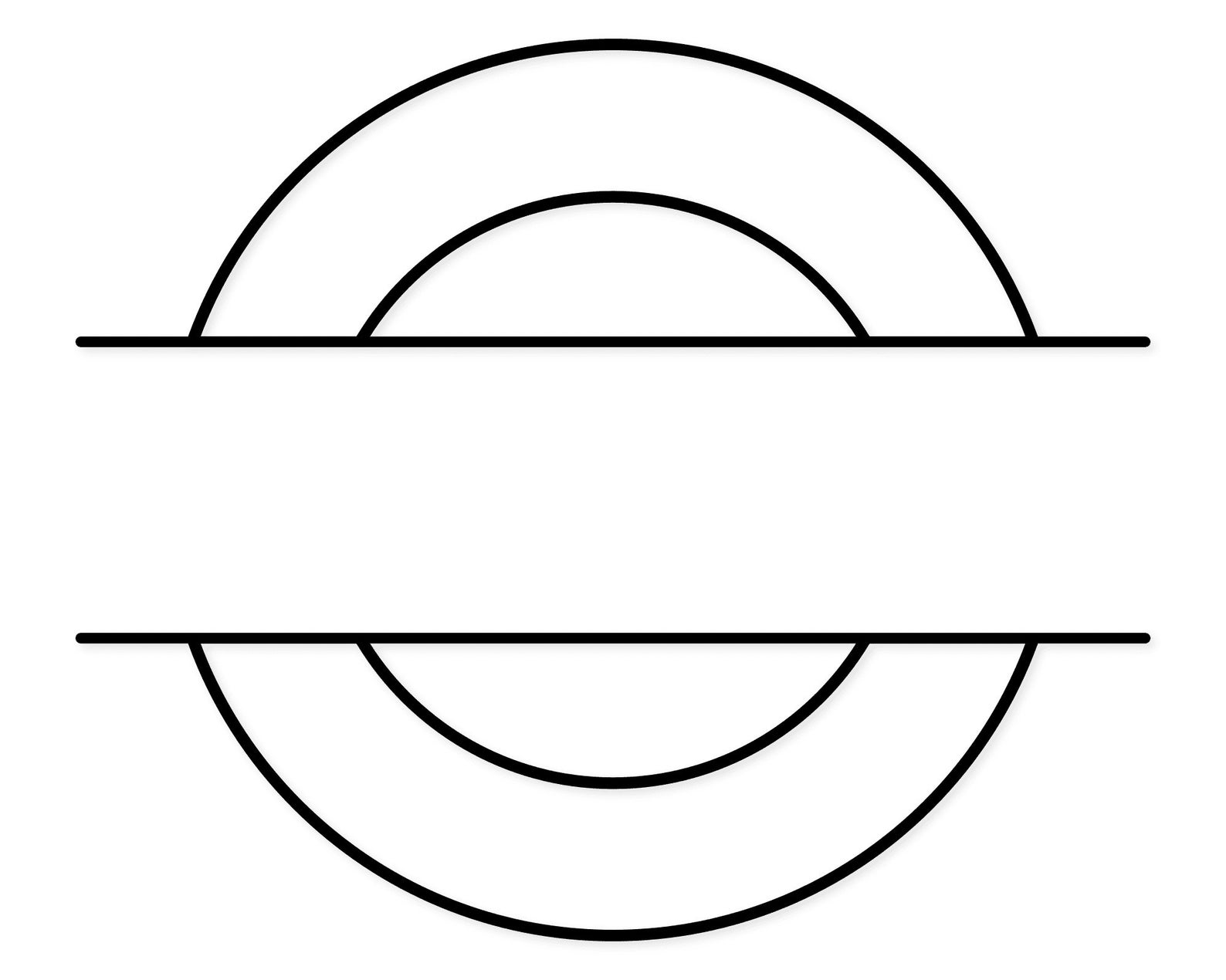 Double Circle Frame Svg, Circle Monogram Svg, Circle Split Svg, Circle ...