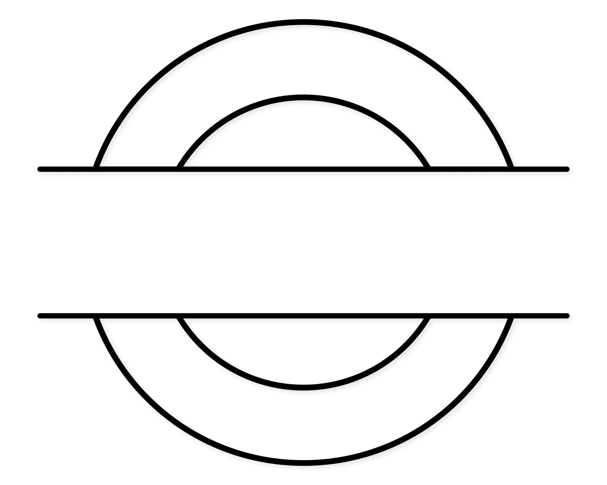 Marco de círculo doble svg monograma de círculo svg círculo - Etsy México