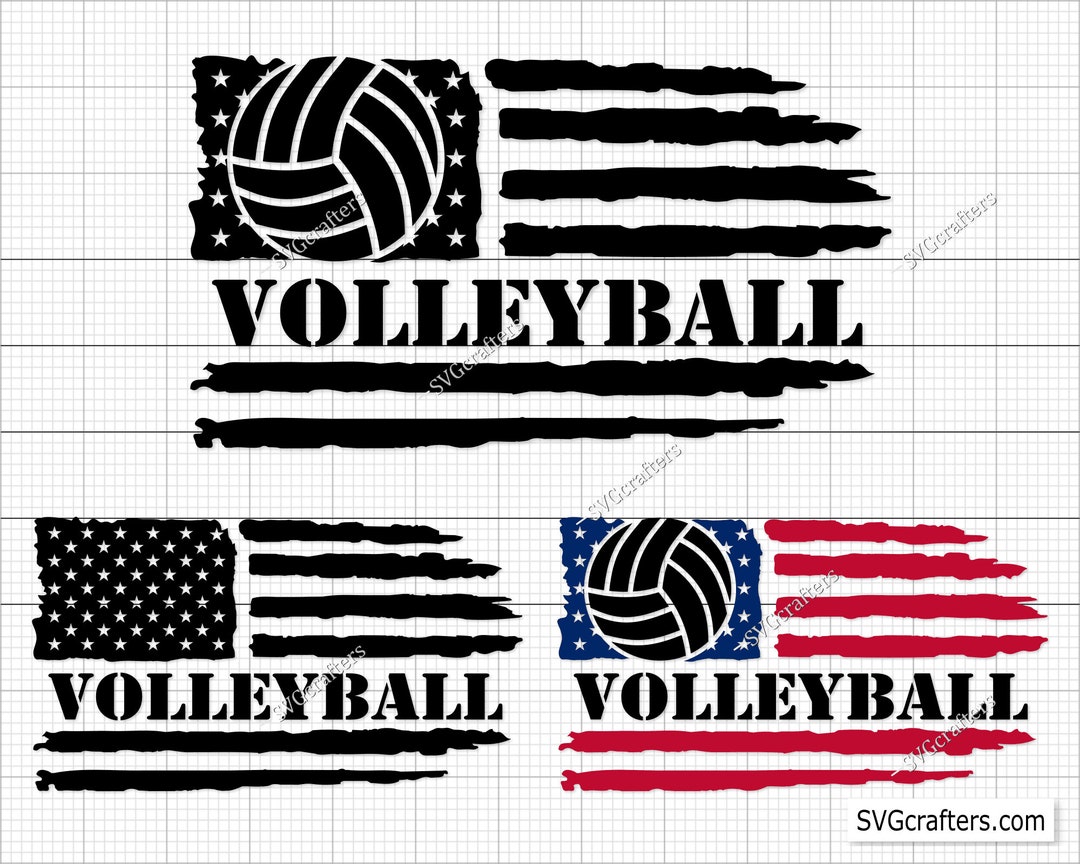 Distressed Volleyball Usa Flag Svg, Volleyball Svg, Volleyball American ...