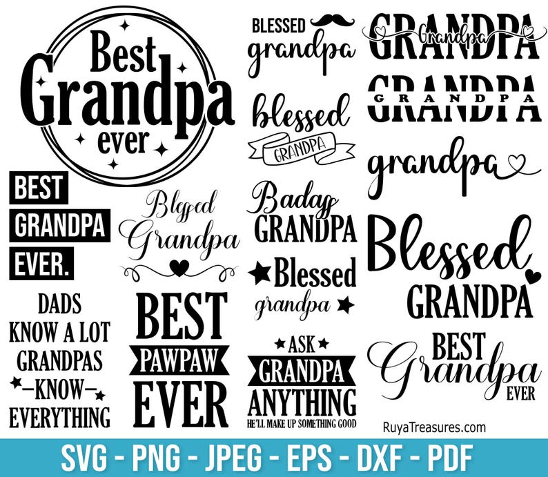 Grandpa Bundle Svg, Fathers Day Svg, Pawpaw Svg, Papa Svg, Best Grandpa ...