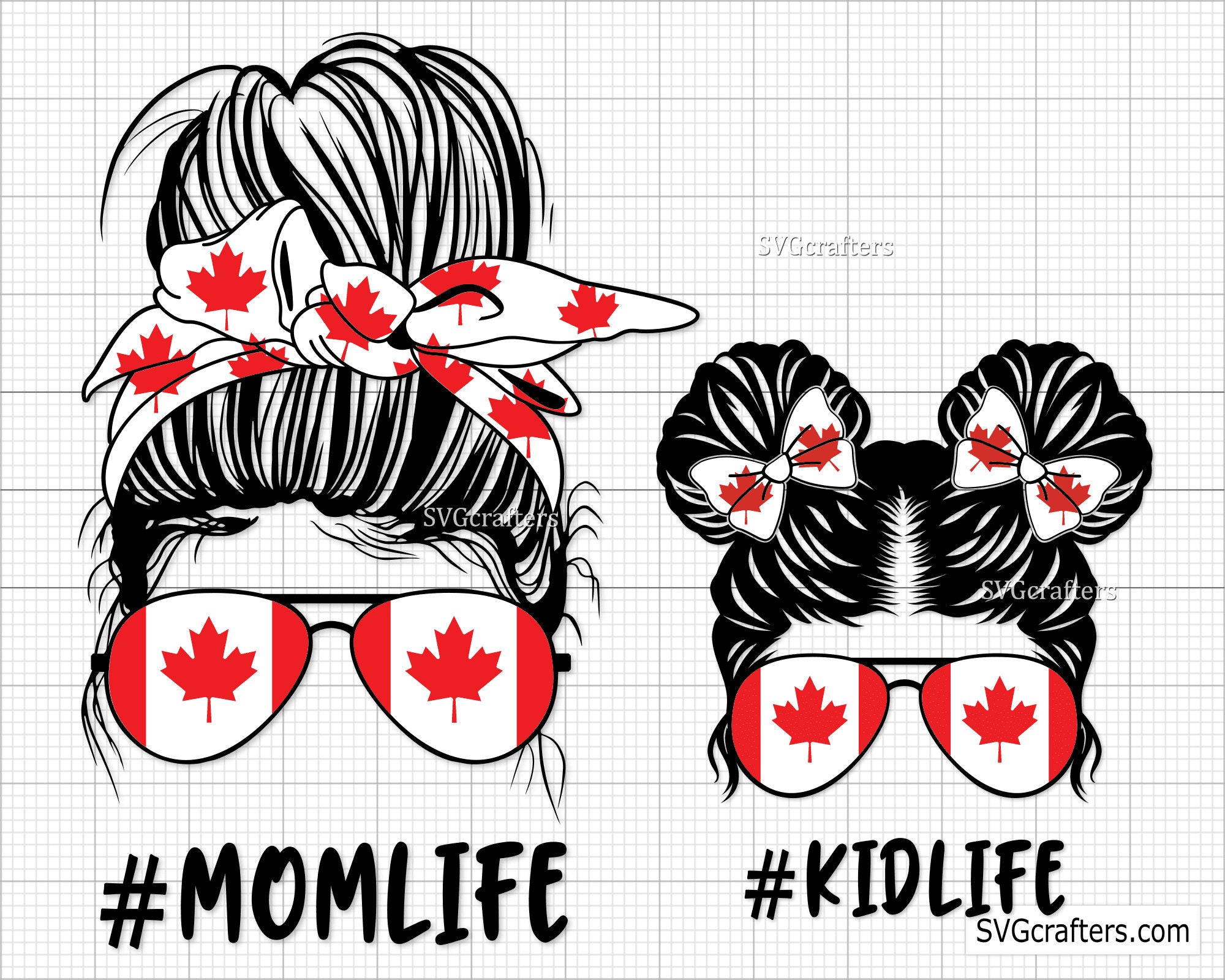 Canada Momlife Svg Canada Messy Bun Svg Canada Mom Svg Etsy