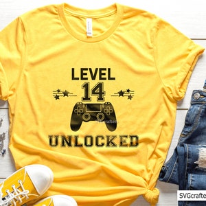 Level 14 Unlocked Svg 14th Birthday Svg My 14th Birthday - Etsy