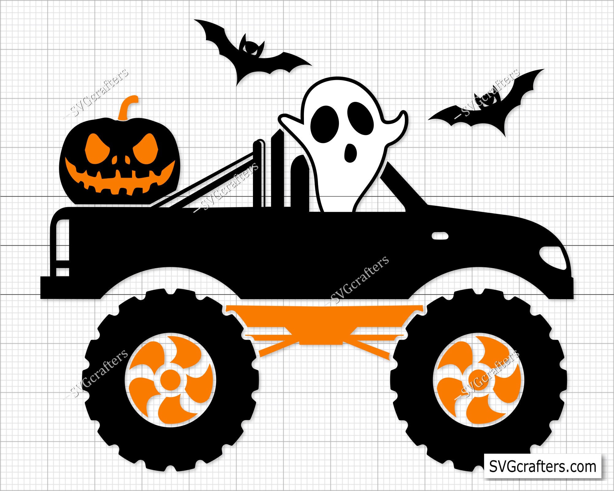 Halloween Truck Svg Kids Halloween Svg Spooky Svg Ghost - Etsy