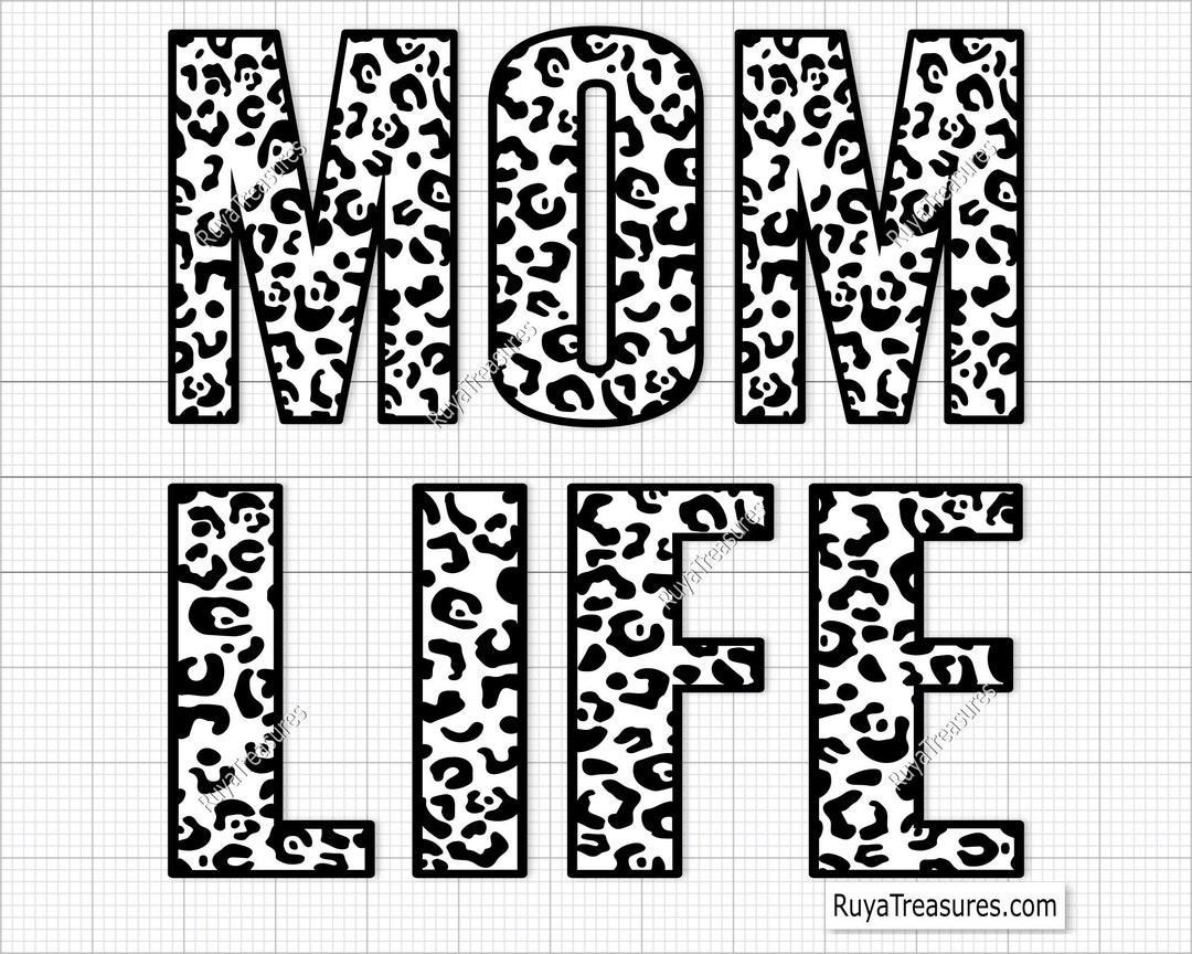 Leopard Mom Life Svg, Leopard Print Svg, Mom Leopard Png, Mom Life Svg ...