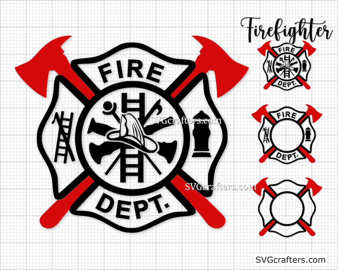 Firefighter Svg Fireman Svg Fire Dept Svg Fire Department | Etsy