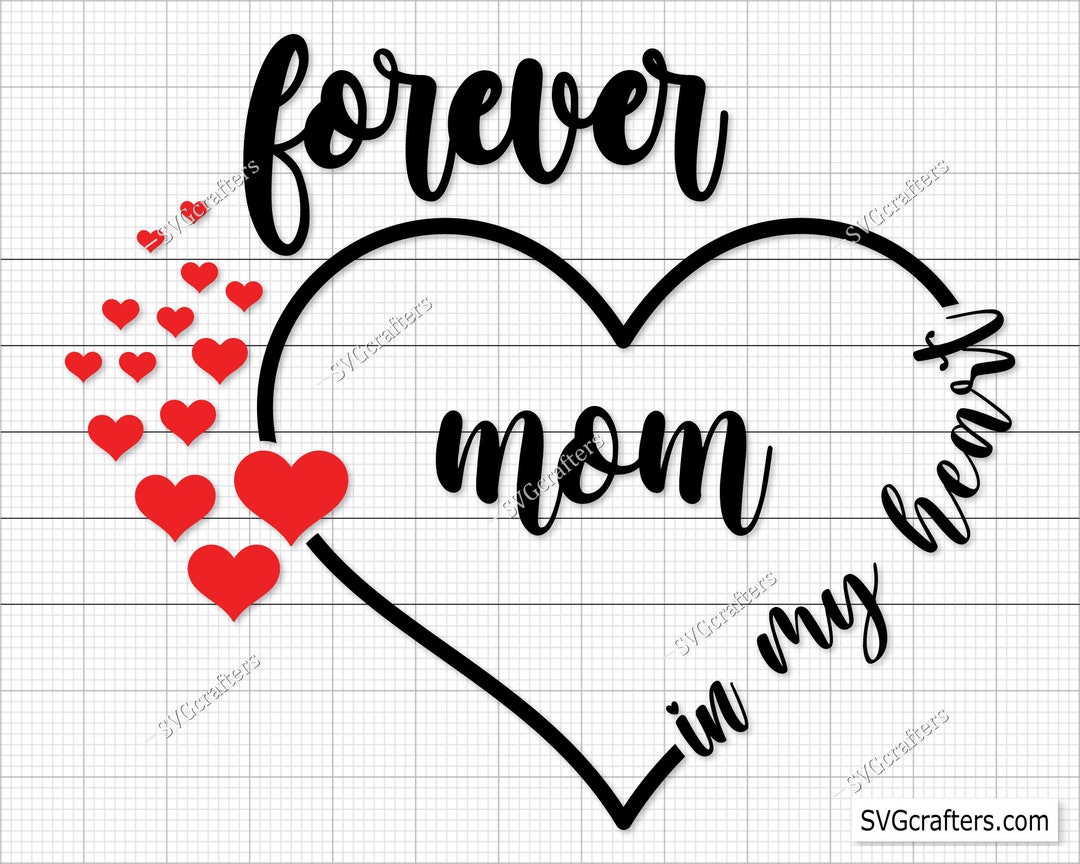 Mom in Loving Memory Svg, Memorial Svg, Forever in My Heart Svg, Angel ...