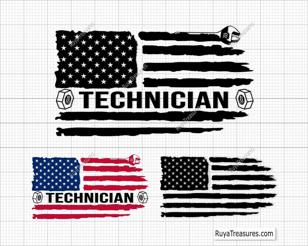 Technician Flag Svg Png, Technician American Flag Svg, Wrench Svg Png ...