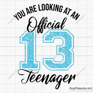 13 Official Teenager Svg, 13th Birthday Svg, Birthday Girl Svg, 13th ...
