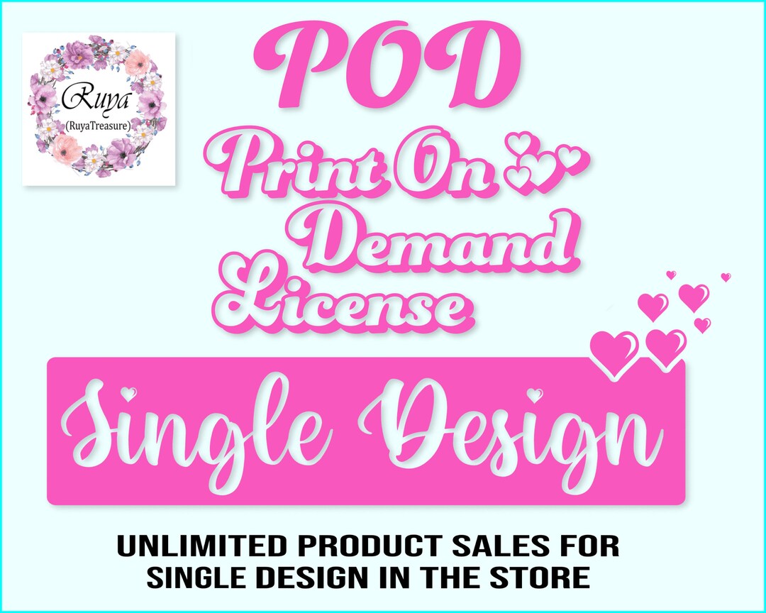 POD License for One Design – Unlimited Use, No Credit Required, Print ...