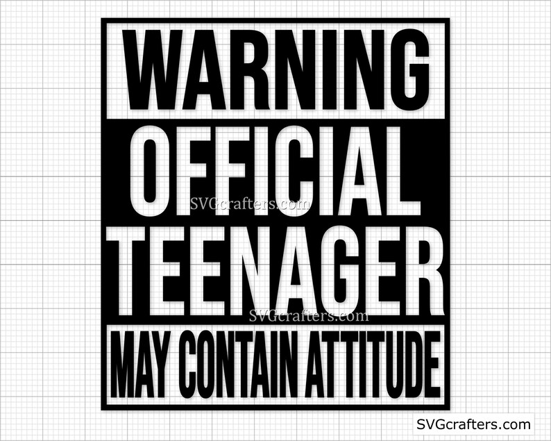 Warning Official Teenager Svg Official Teenager Svg 13th - Etsy