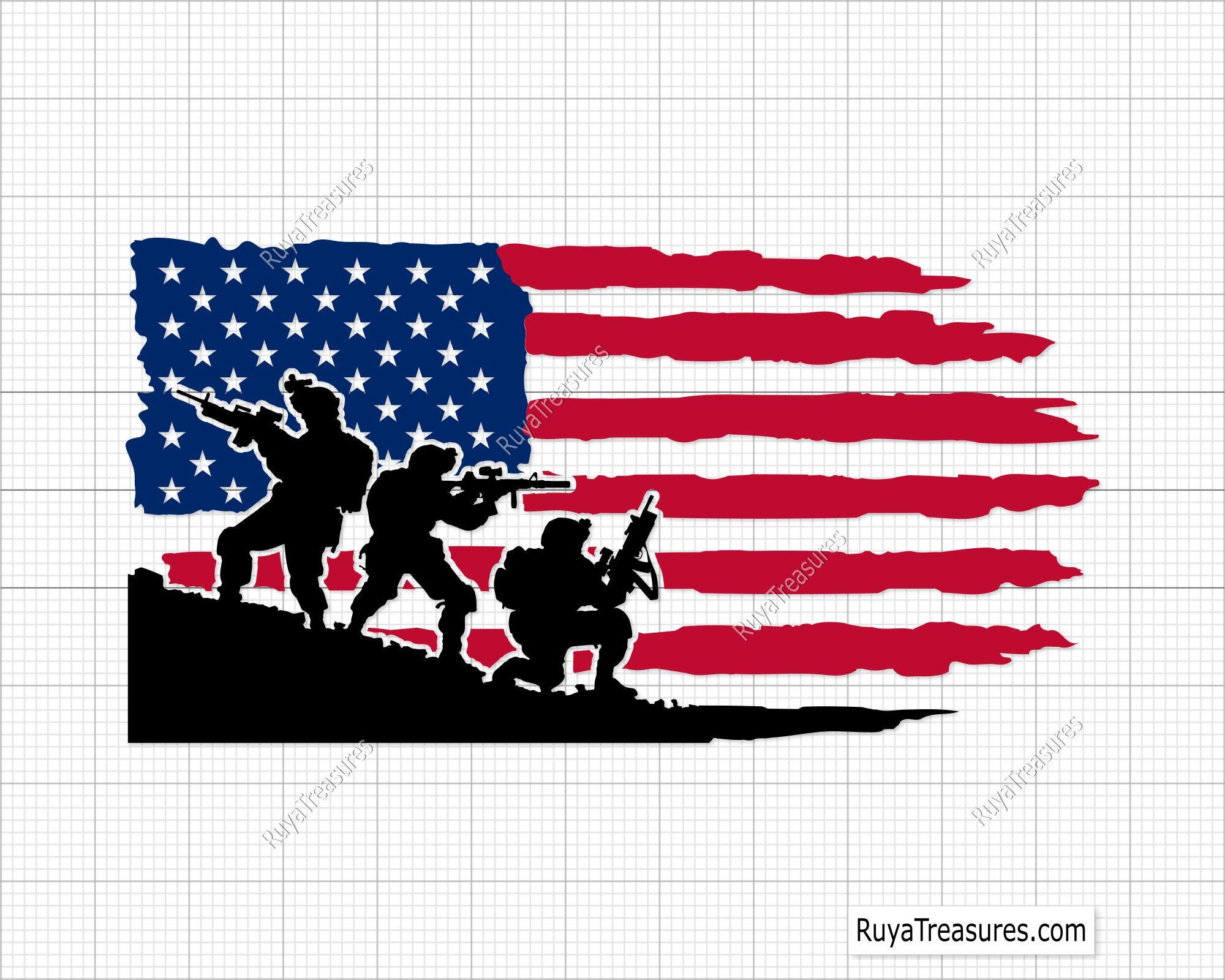 American Distressed Flag Svg, USA Flag Svg, Army Svg, Military Svg ...
